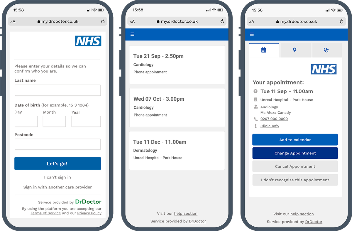 Login and appointment pages.png — Chelsea and Westminster Hospital NHS ...